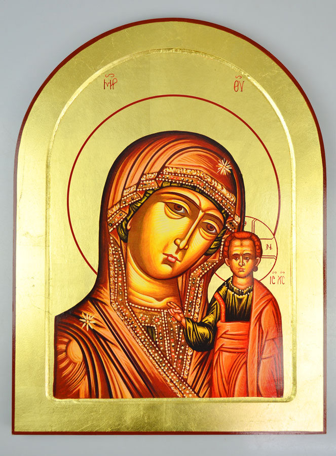 Grote Halfronde Byzantijnse Icoon - Maria Moeder Gods - 40cm | De ...